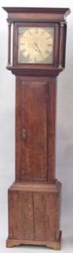 Lot 694 - Oak longcase clock
