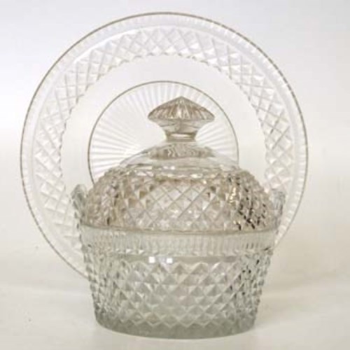 Lot 496 - Cut glass sweet meat dish and stand