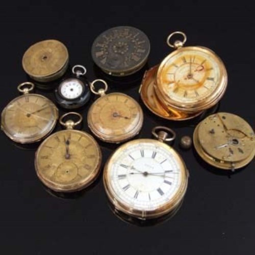 Lot 312 - Gold cased watches and various movements
