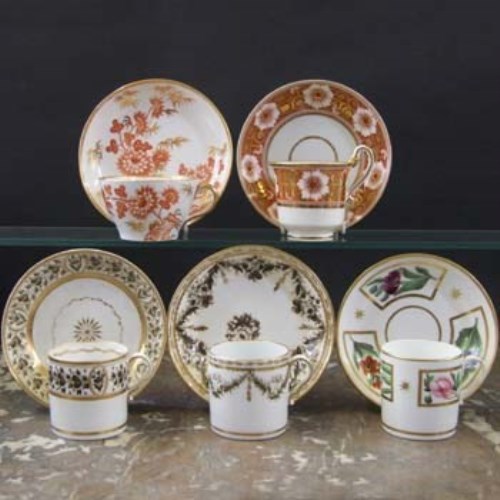 Lot 949 - Five Spode cups and saucers circa 1820