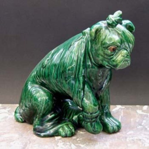 Lot 1080 - Bretby green dog.