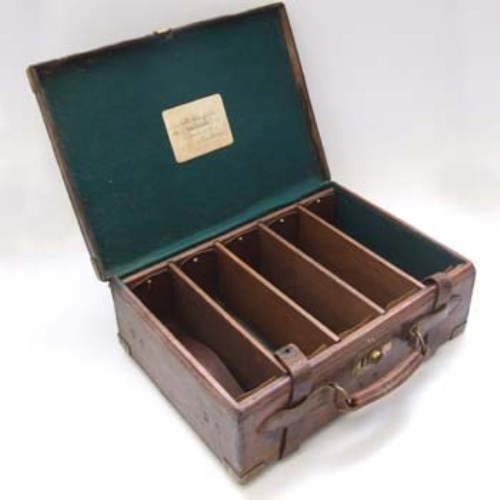 Lot 394 - Leather cartridge case
