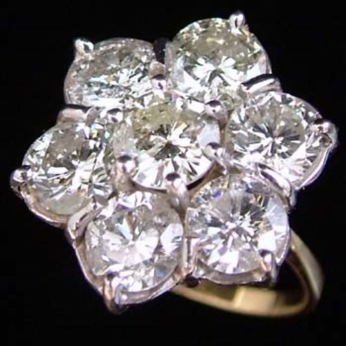 Lot 313 - Large diamond cluster ring