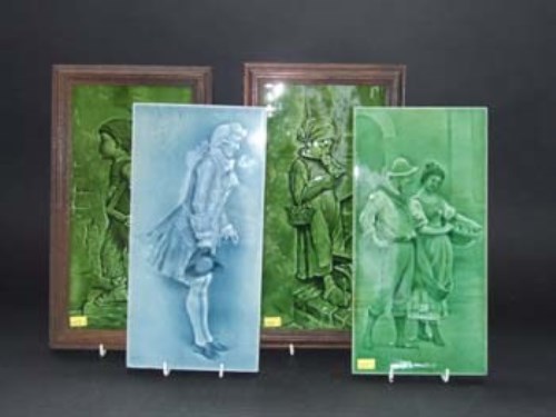 Lot 619 - Four Craven pottery tiles