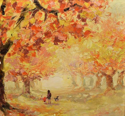 Lot 277 - Albin Trowski, Autumn Leaves, oil.
