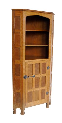 Lot 457 - Mouseman corner cupboard