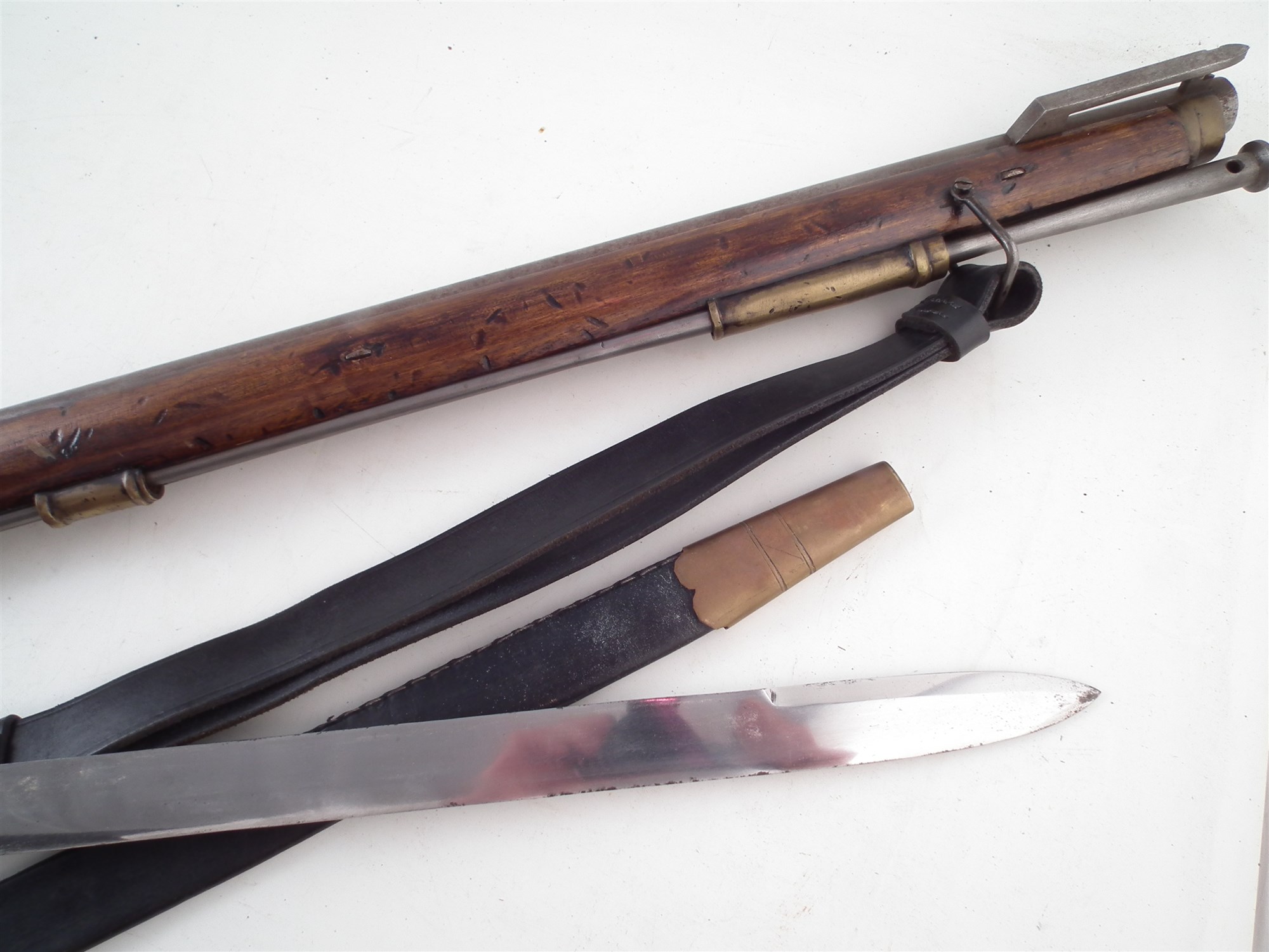 Lot 133 - Replica Baker rifle and sword bayonet.